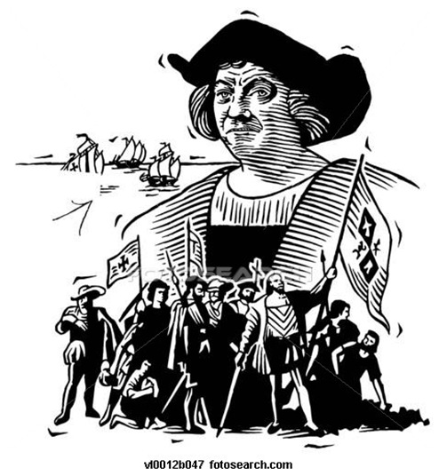 Colorear Día de la Raza, Cristóbal Colón - Colorear dibujos infantiles